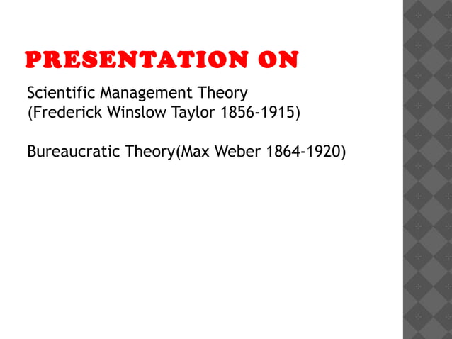 principle of management(pom) slide of Scientific Management Theory ...