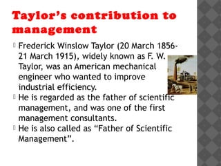 principle of management(pom) slide of Scientific Management Theory ...