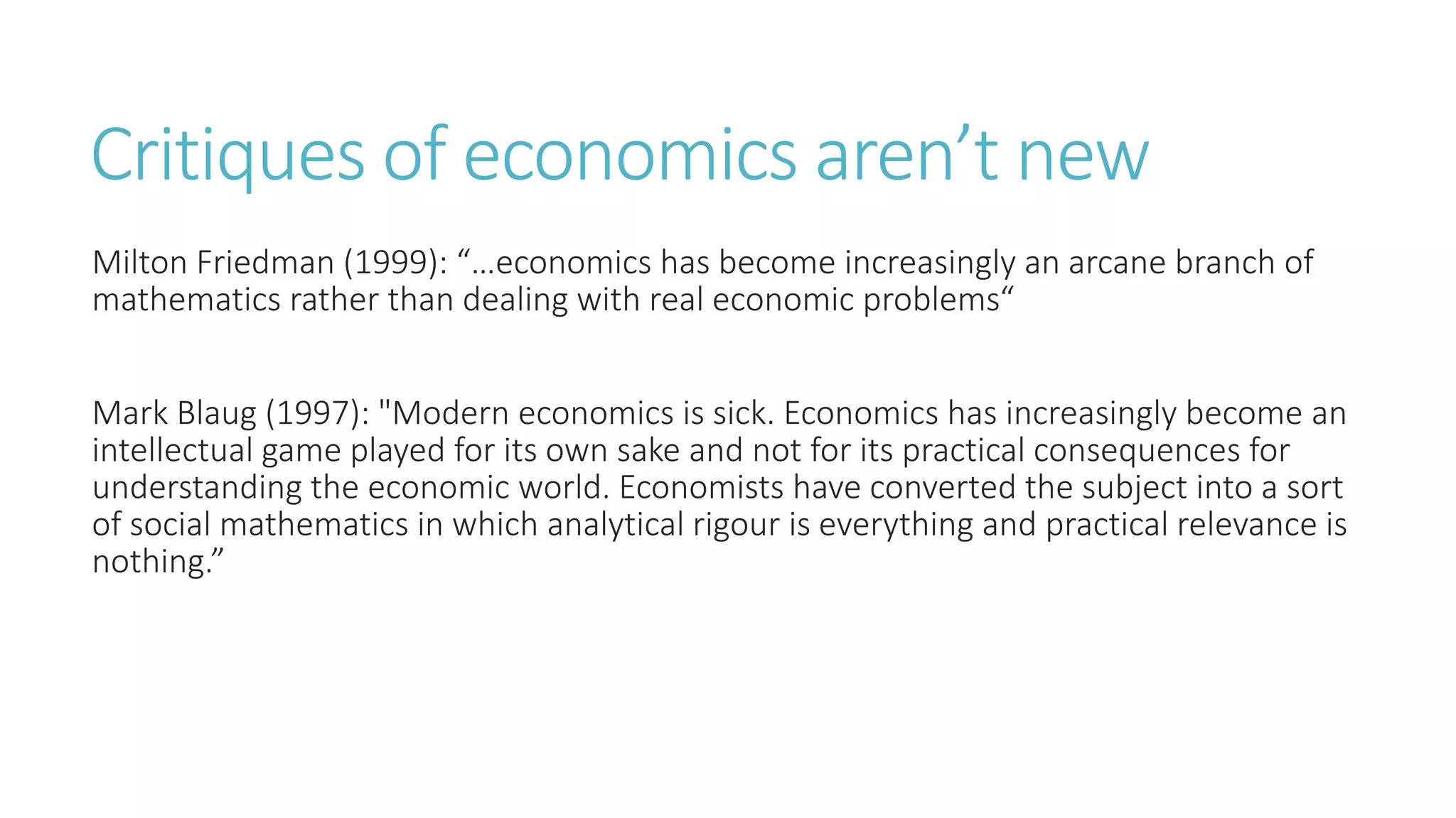 Rethinking Economics Talk | PPT