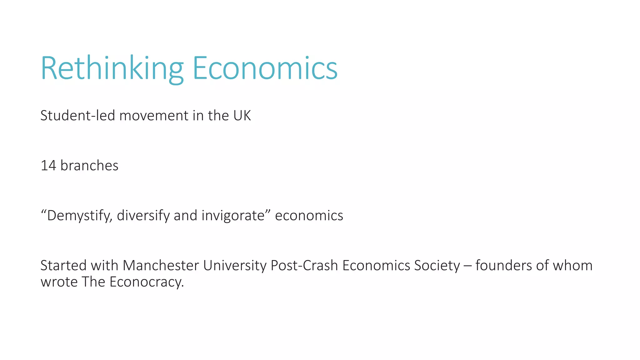 Rethinking Economics Talk | PPT