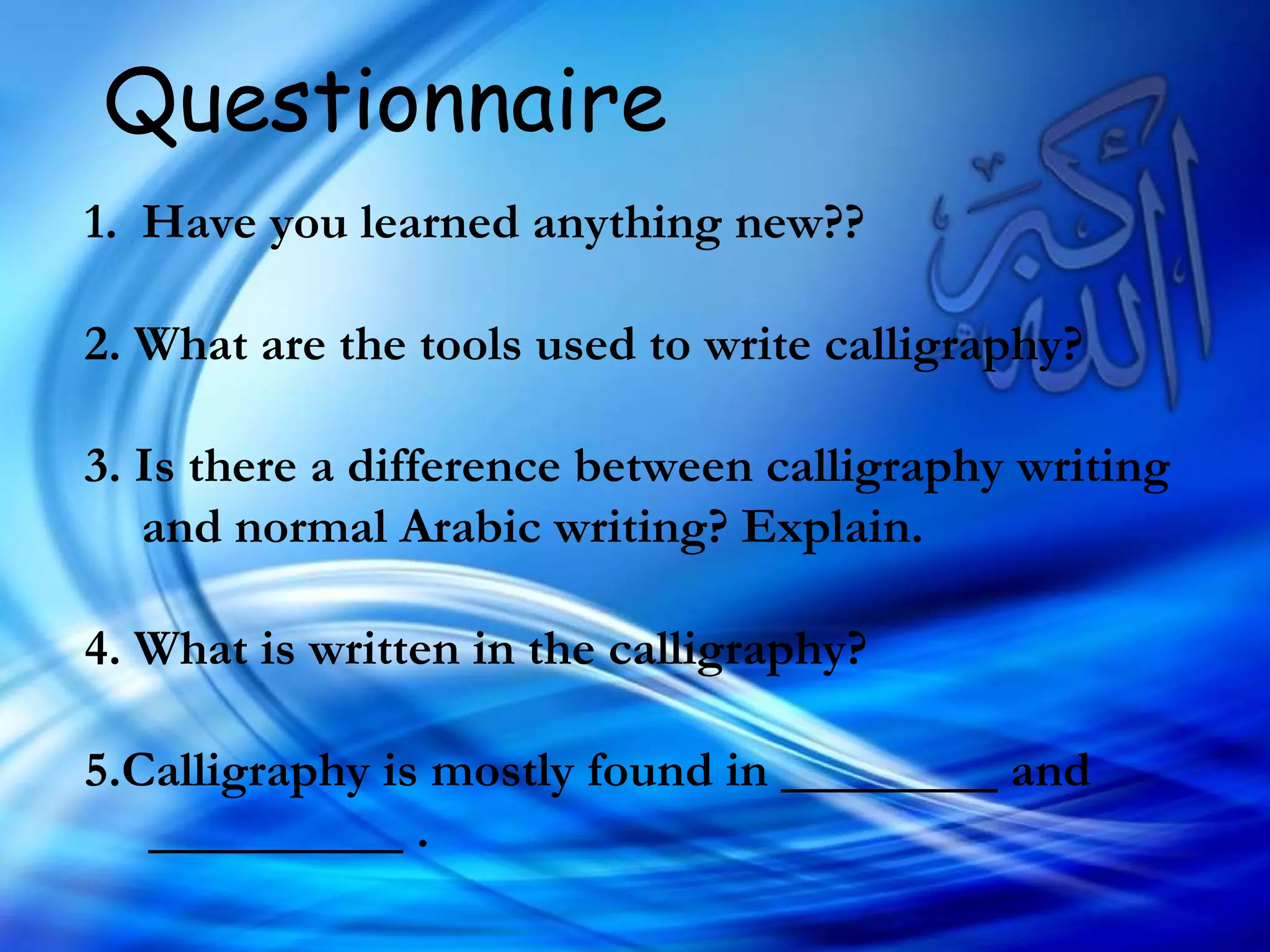 Islamic Calligraphy | PPT