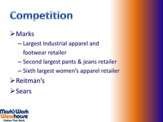 Mark's Work Wearhouse Presentation Slides | PPTX