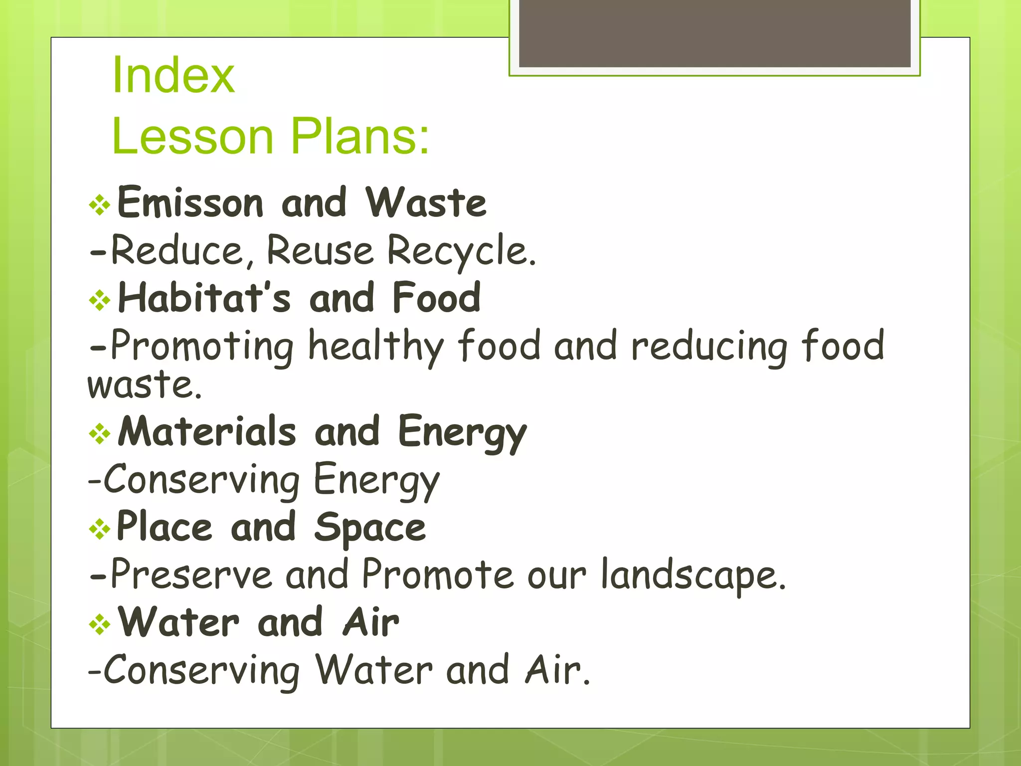 Educational For Sustainable Development Lesson Plan Booklet | PPTX