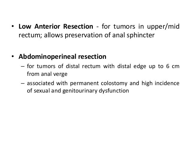 Rectal carcinoma approach