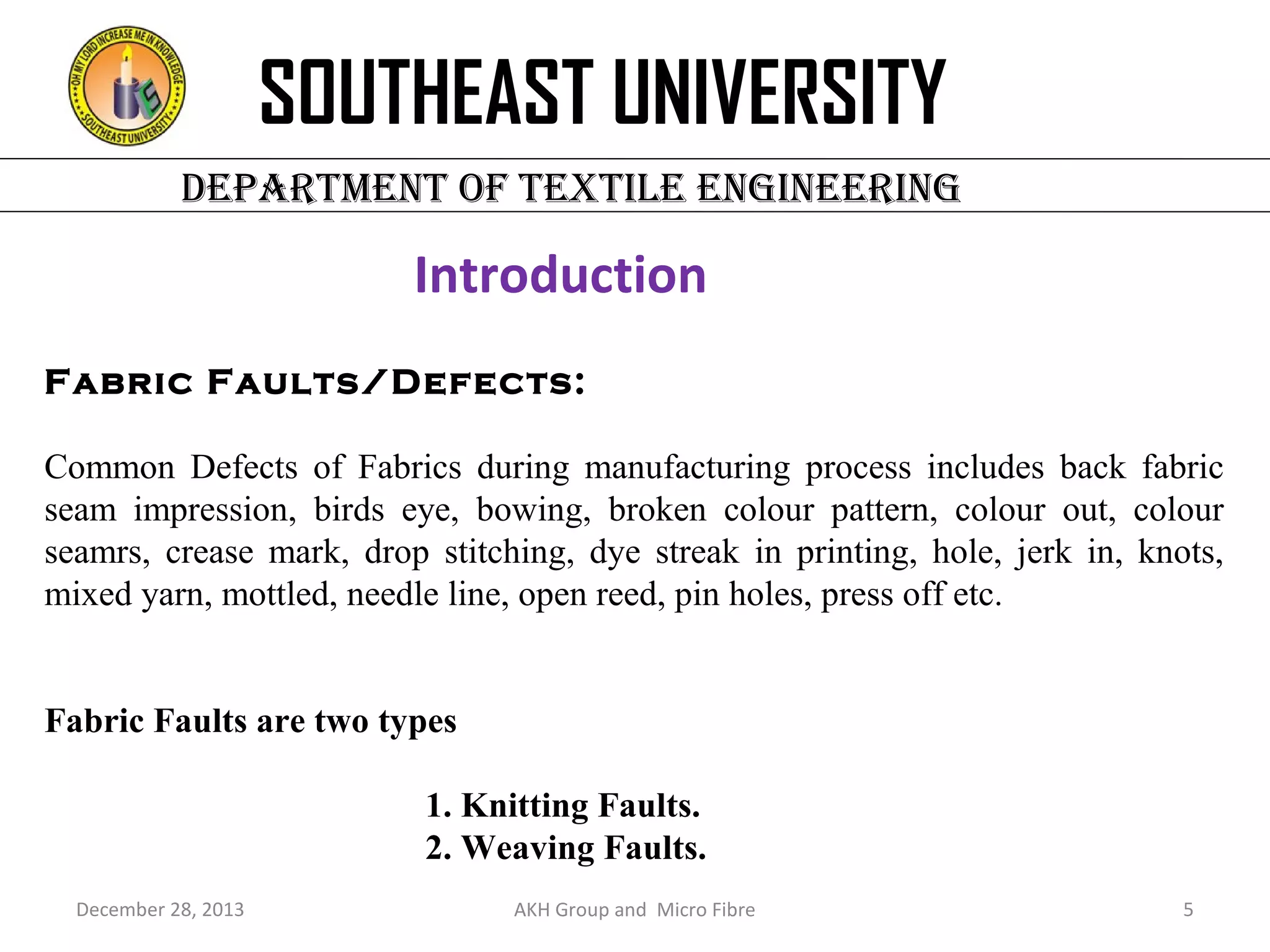 Fabric & Garments Faults & it’s Remedeys | PPT