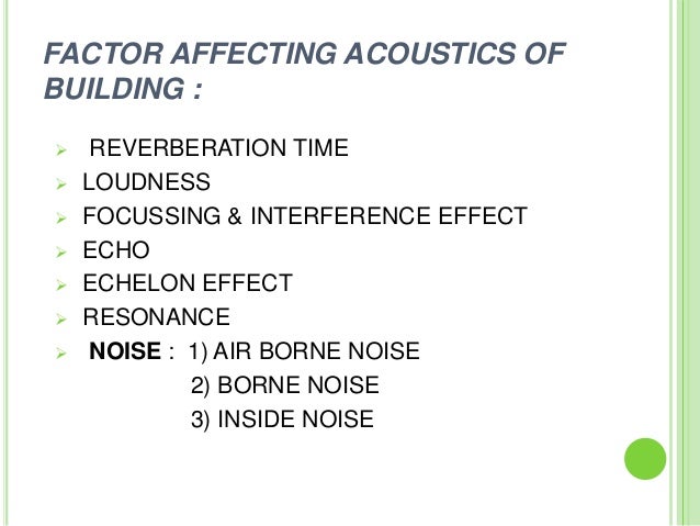 Architectural acoustics, New engineering materials ,ultrasoni