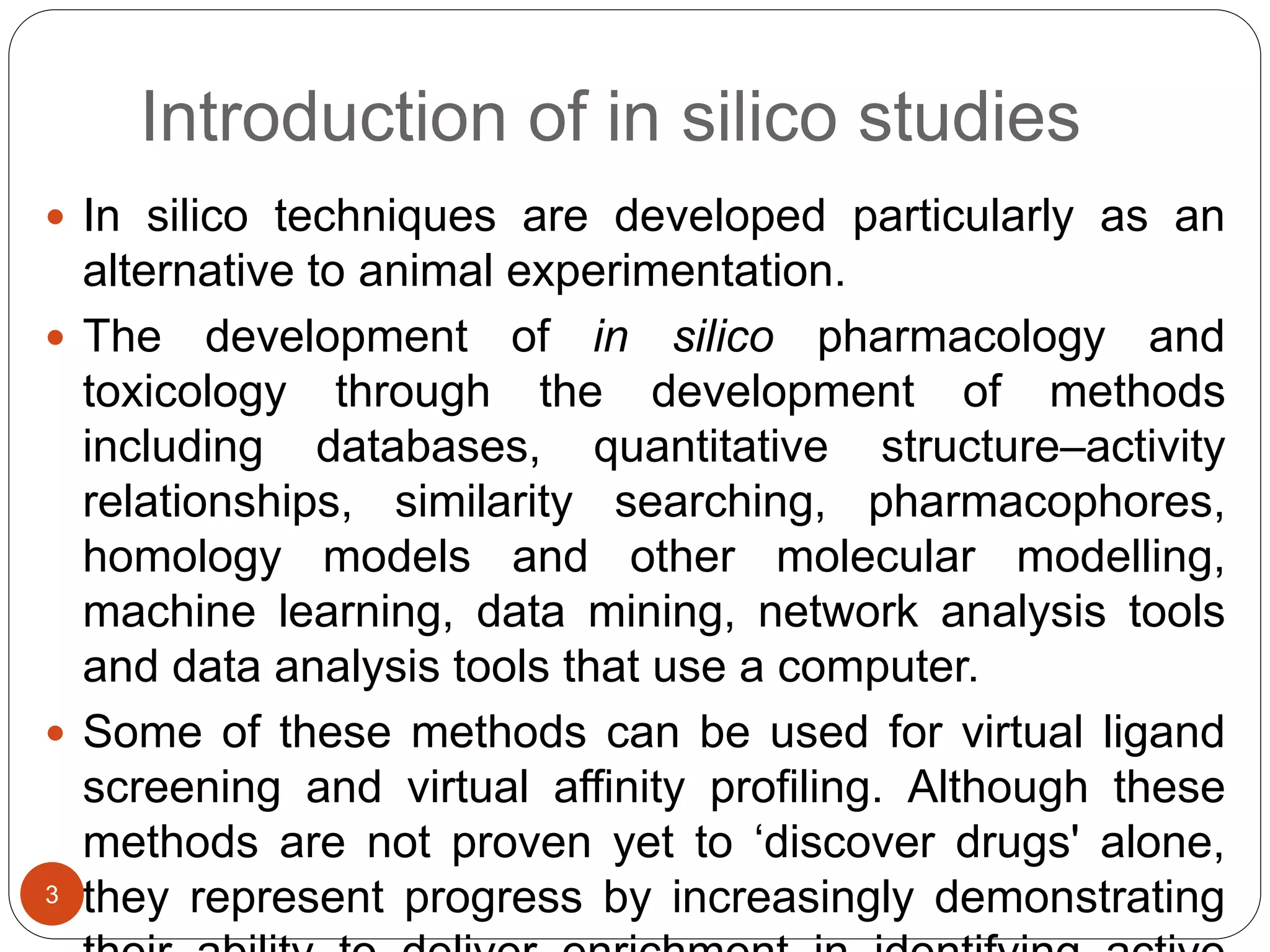 presentation on in silico studies | PPTX