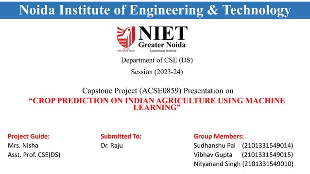 Crop Prediction on Indian Agriculture.pptx | Agriculture | Industries