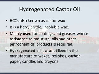 Castor Oil and it’s Derivatives : Packaging, Logistic Planning & SCM ...