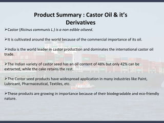Castor Oil and it’s Derivatives : Packaging, Logistic Planning & SCM ...