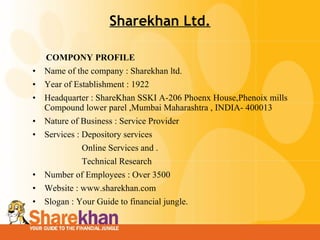 presentation on sharekhan ltd. | PPT