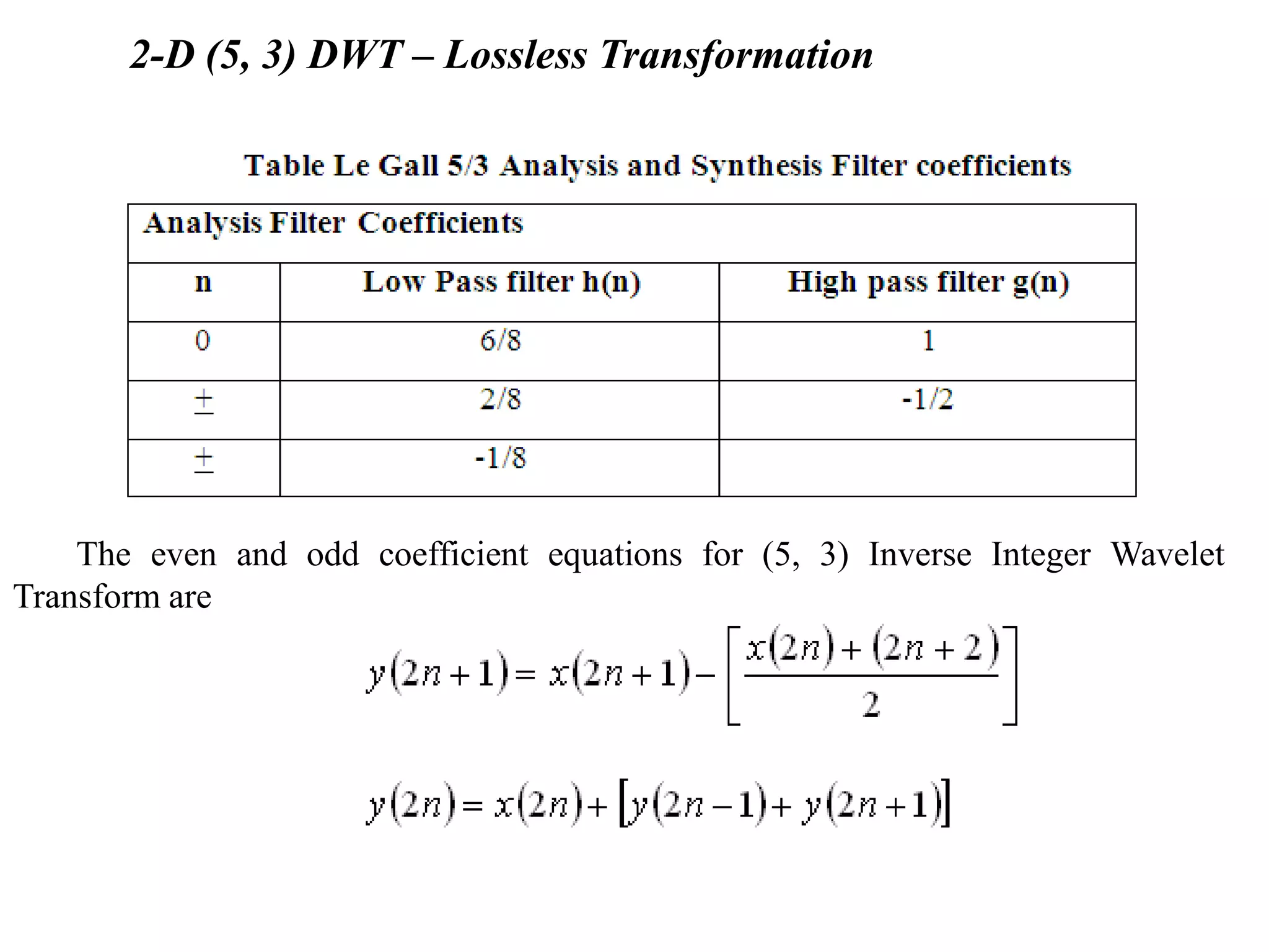 discrete wavelet transform | PPTX