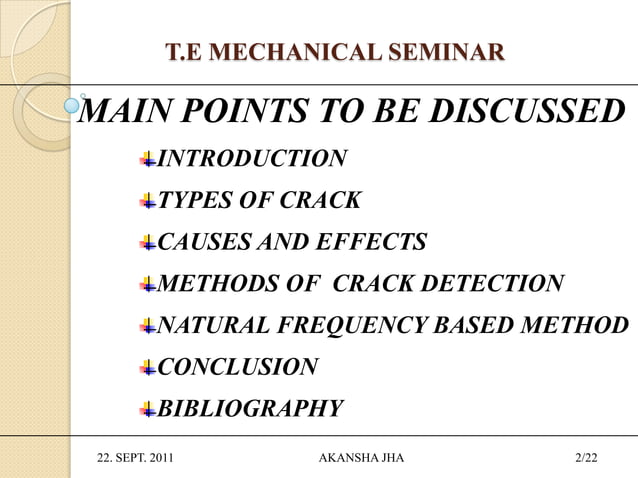 Crack detection in pipes | PPTX