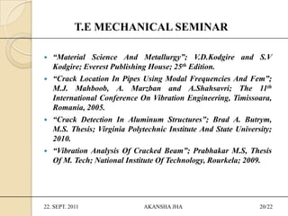 Crack detection in pipes | PPTX