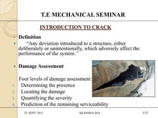 Crack detection in pipes | PPTX