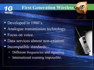 Analysis of 1G, 2G, 3G & 4G | PPTX