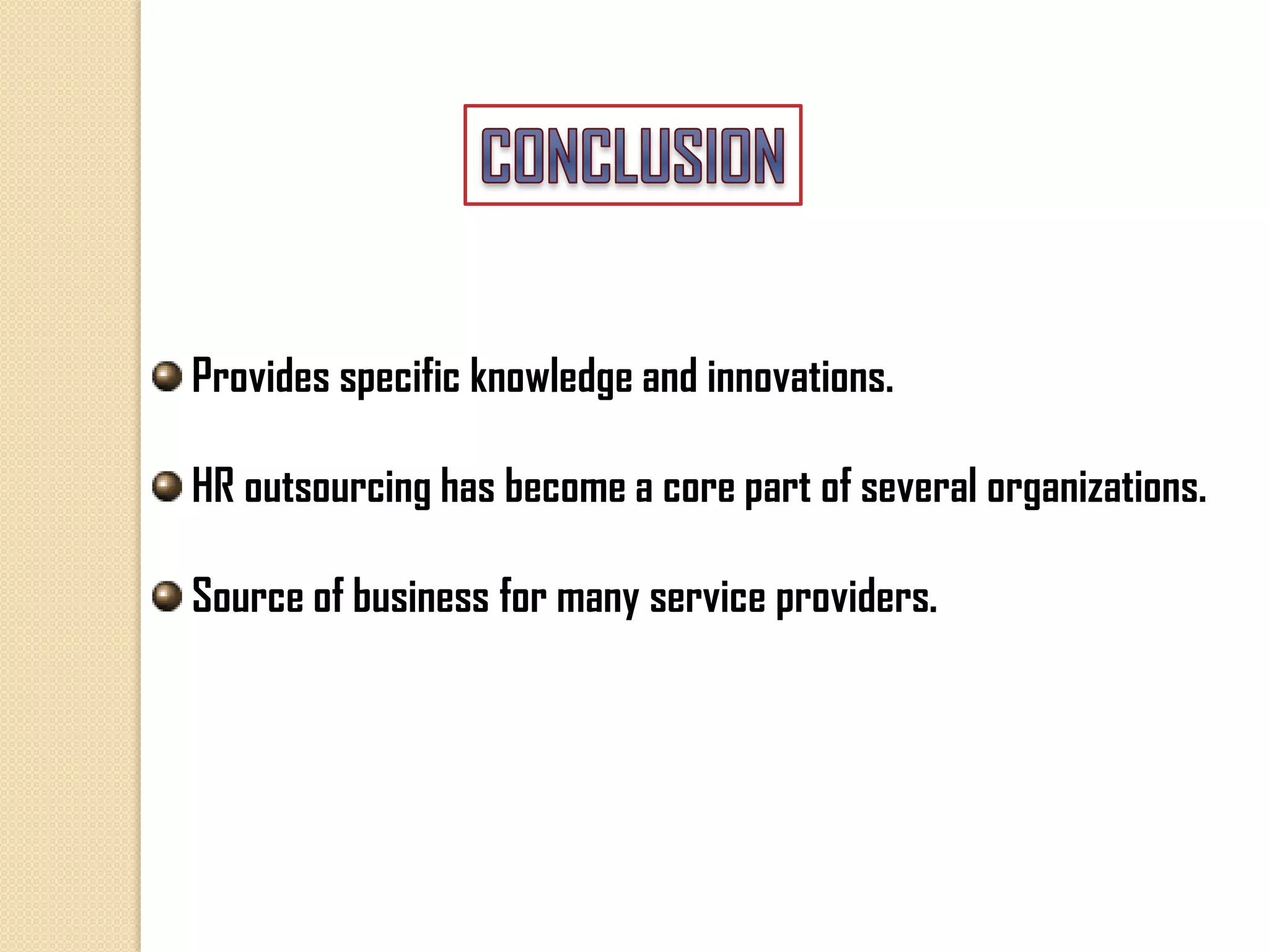 human resource outsourcing | PPTX