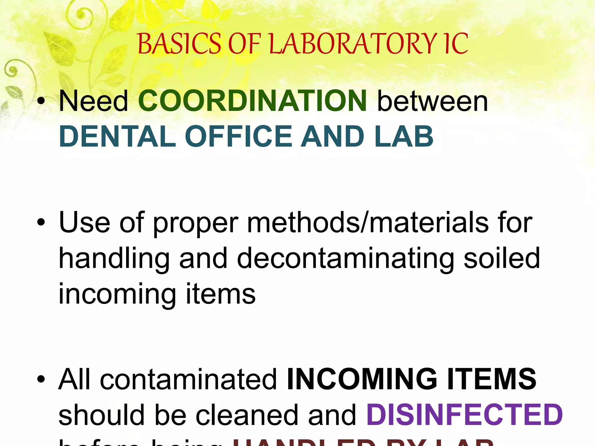 STERILIZATION AND DISINFECTION IN A DENTAL CLINIC ppt | PPTX