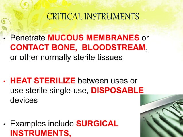 STERILIZATION AND DISINFECTION IN A DENTAL CLINIC ppt | PPTX