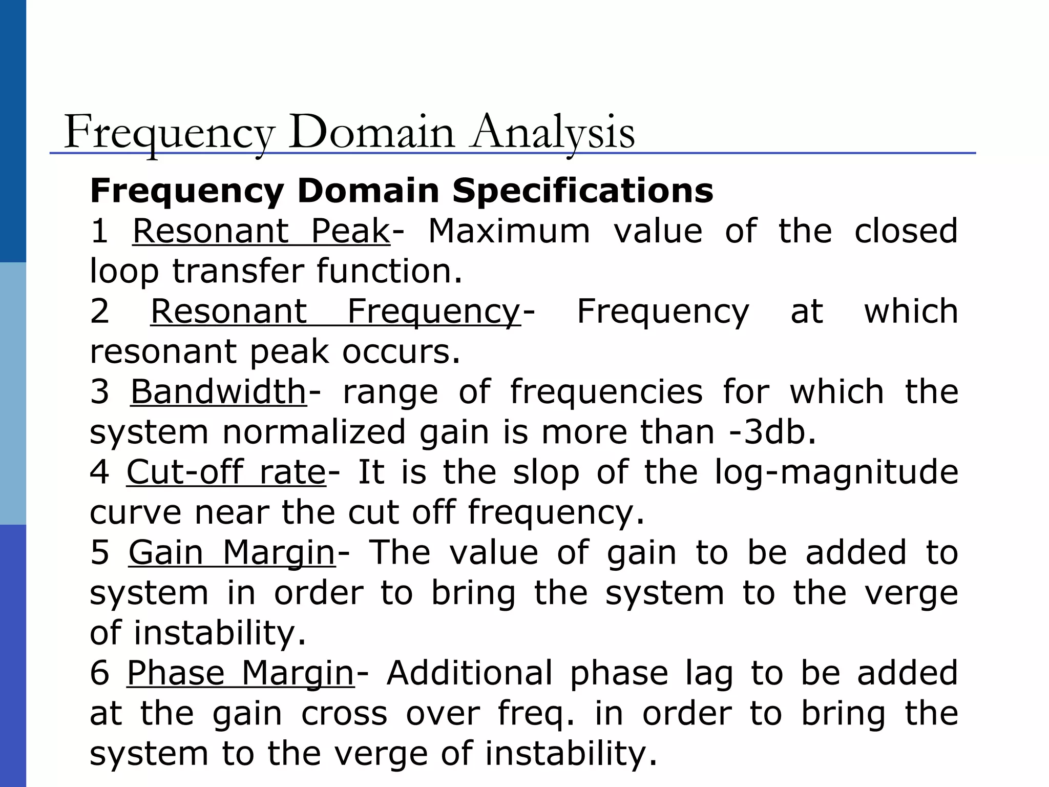 ppt on Time Domain and Frequency Domain Analysis | PPT