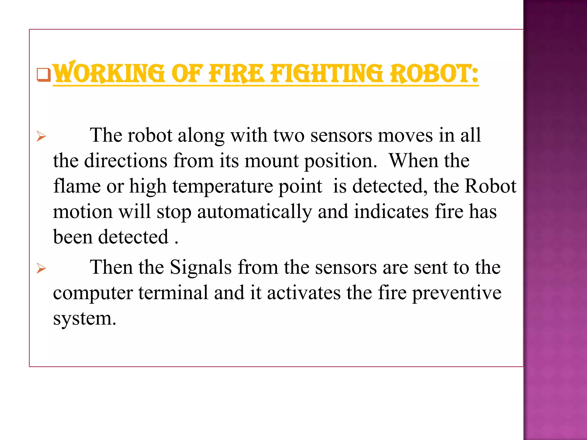 fire fighting robot | PPTX
