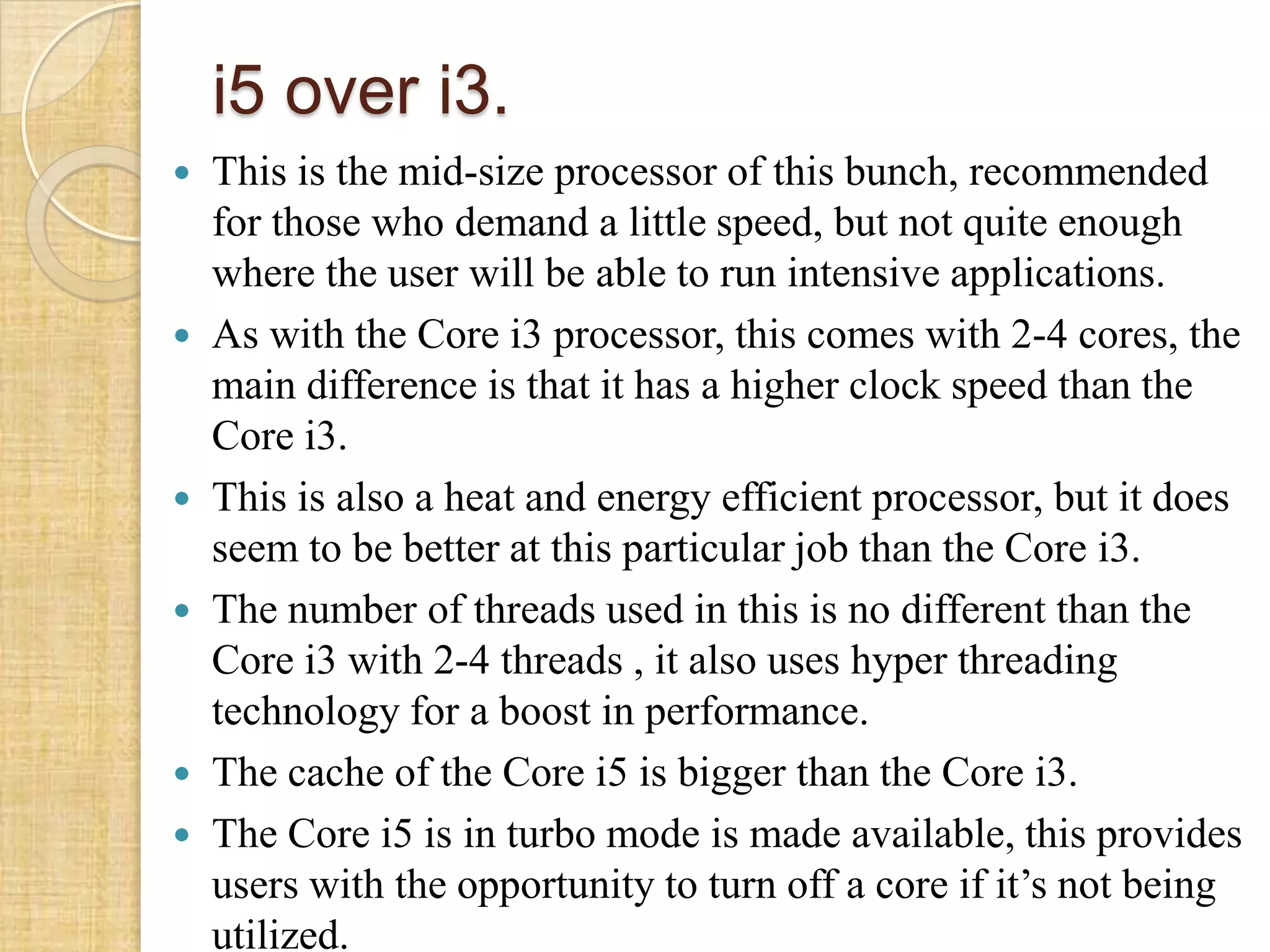 Intel I3,I5,I7 Processor | PPTX