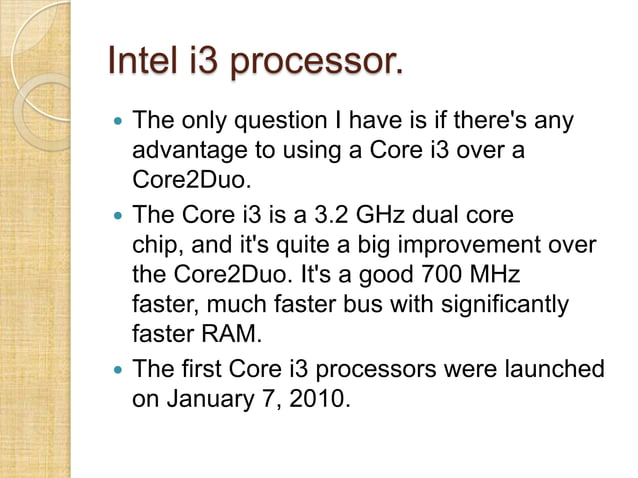 Intel I3,I5,I7 Processor | PPTX