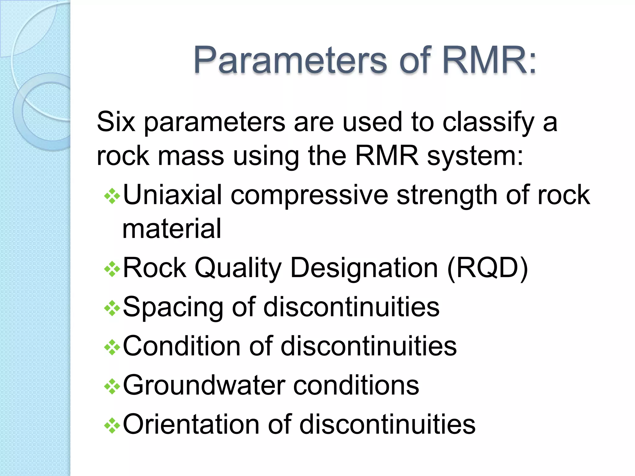Rock Mass Classification | PPTX