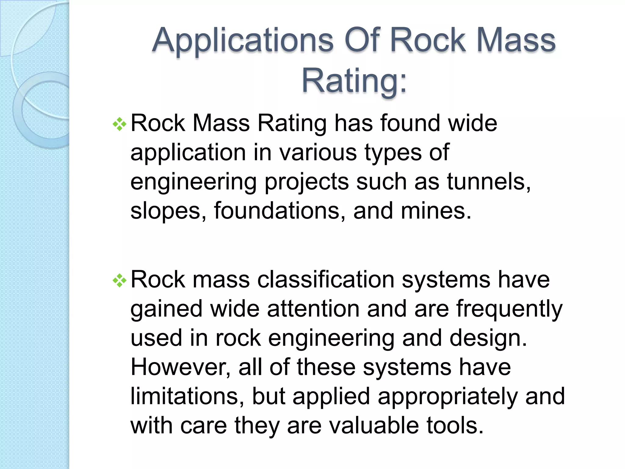 Rock Mass Classification | PPTX