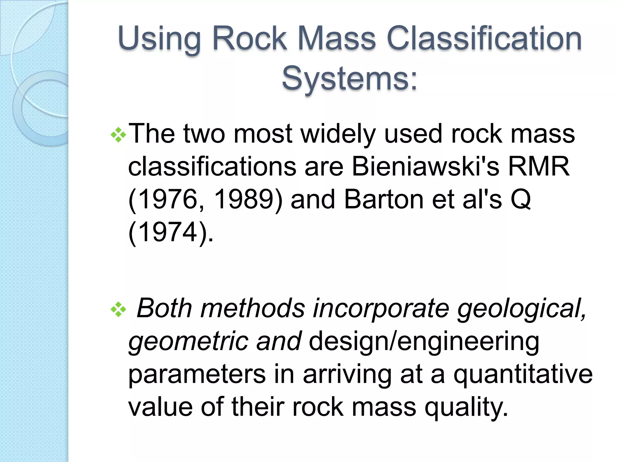 Rock Mass Classification | PPTX