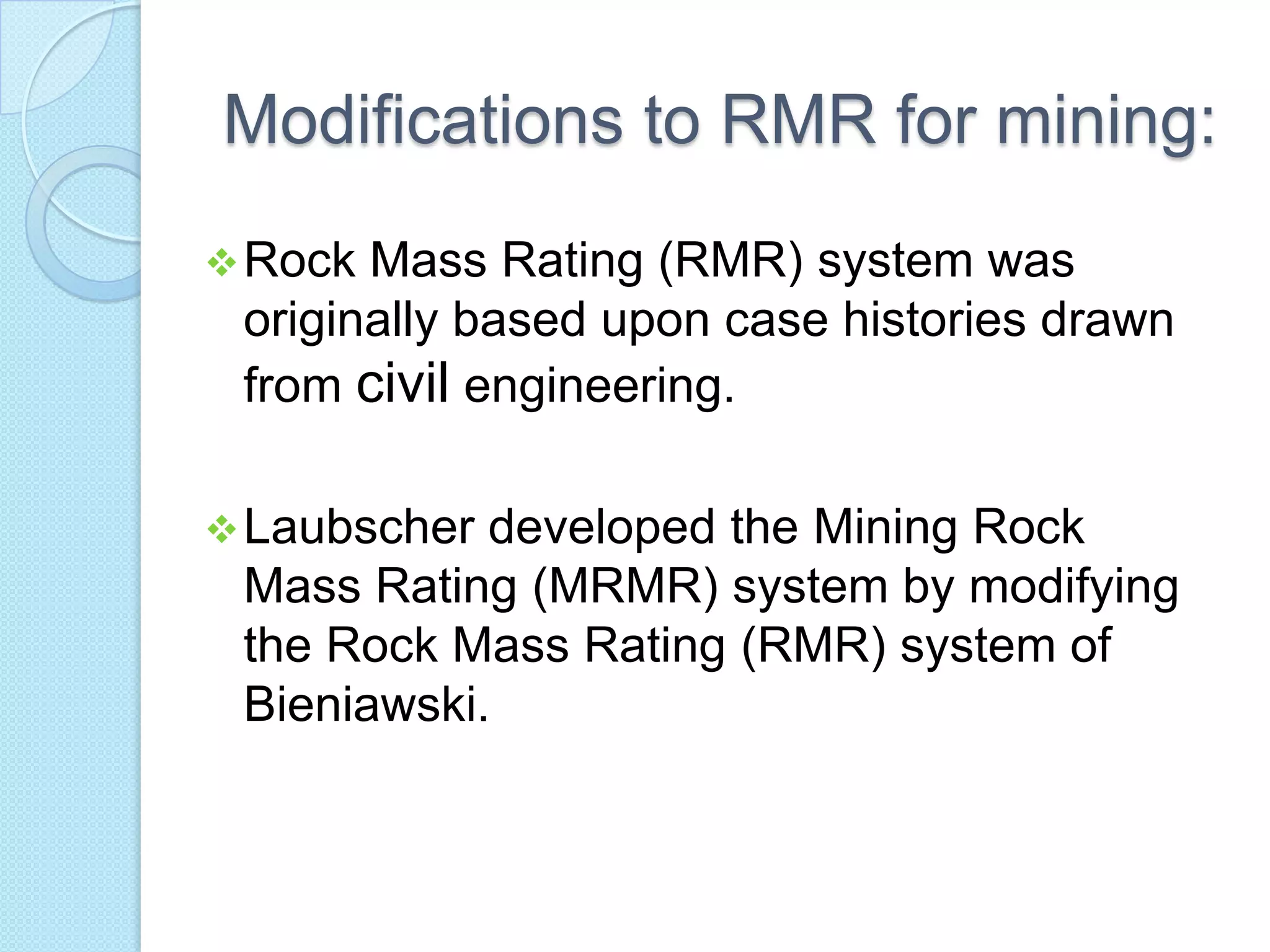 Rock Mass Classification | PPTX | Geology | Science