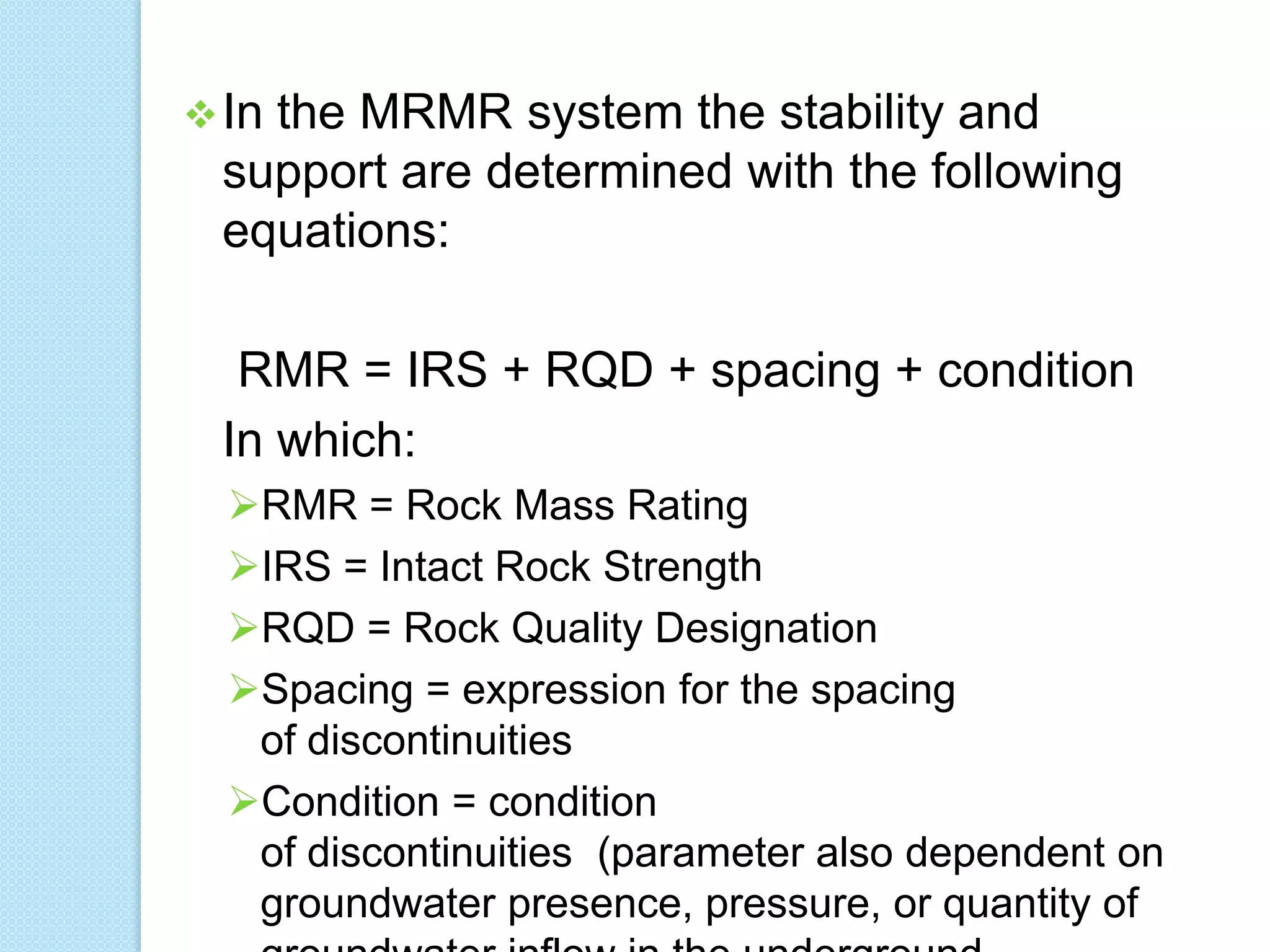 Rock Mass Classification | PPTX