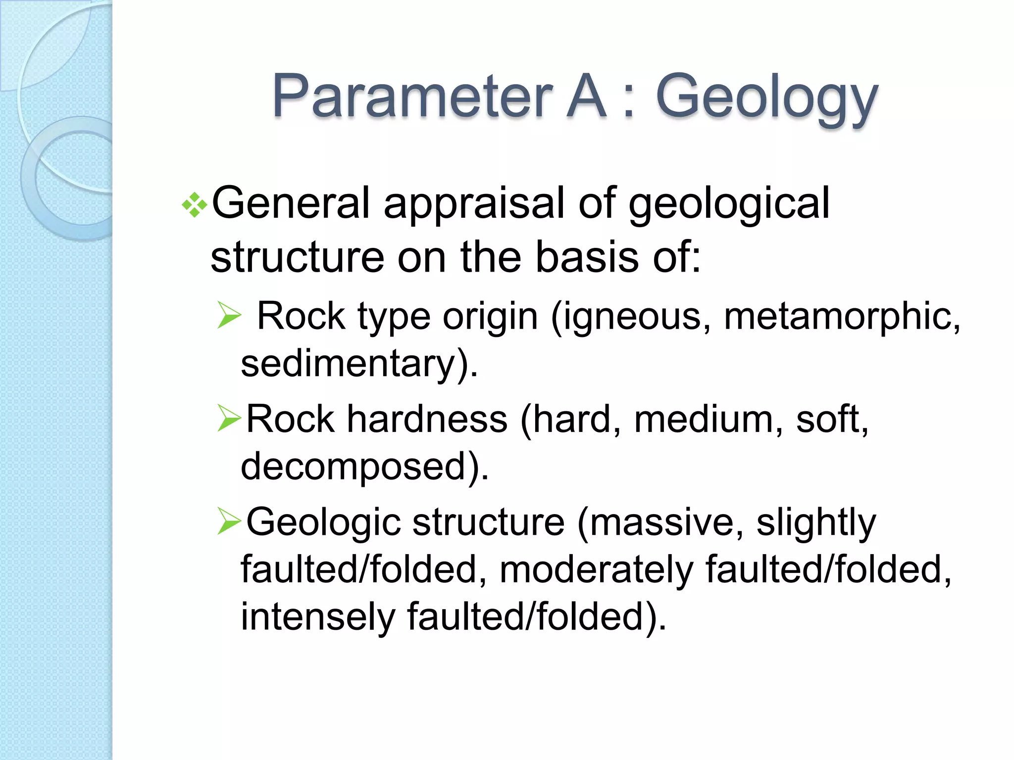 Rock Mass Classification | PPTX