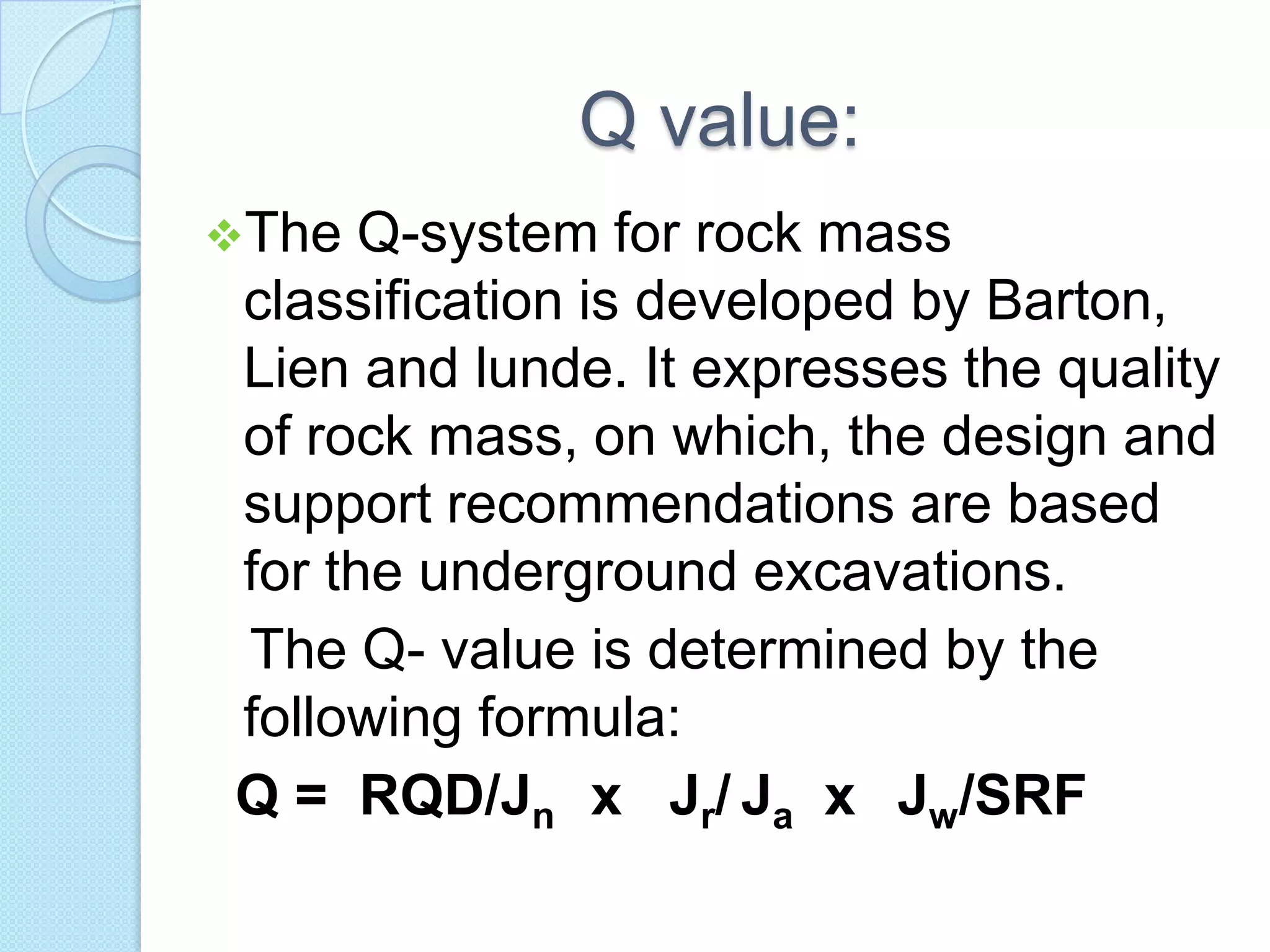 Rock Mass Classification | PPTX