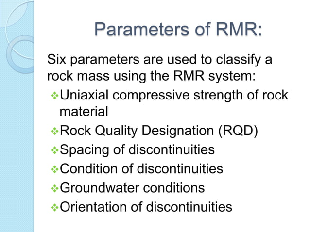 Rock Mass Classification | PPTX | Geology | Science