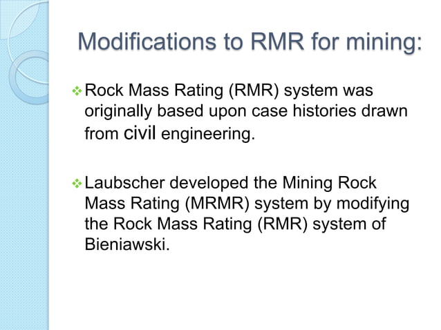 Rock Mass Classification | PPTX | Geology | Science