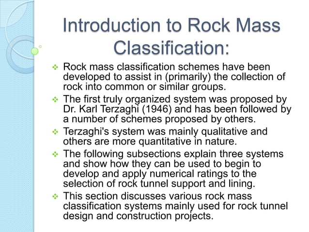 Rock Mass Classification | PPTX | Geology | Science