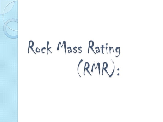 Rock Mass Classification | PPTX | Geology | Science