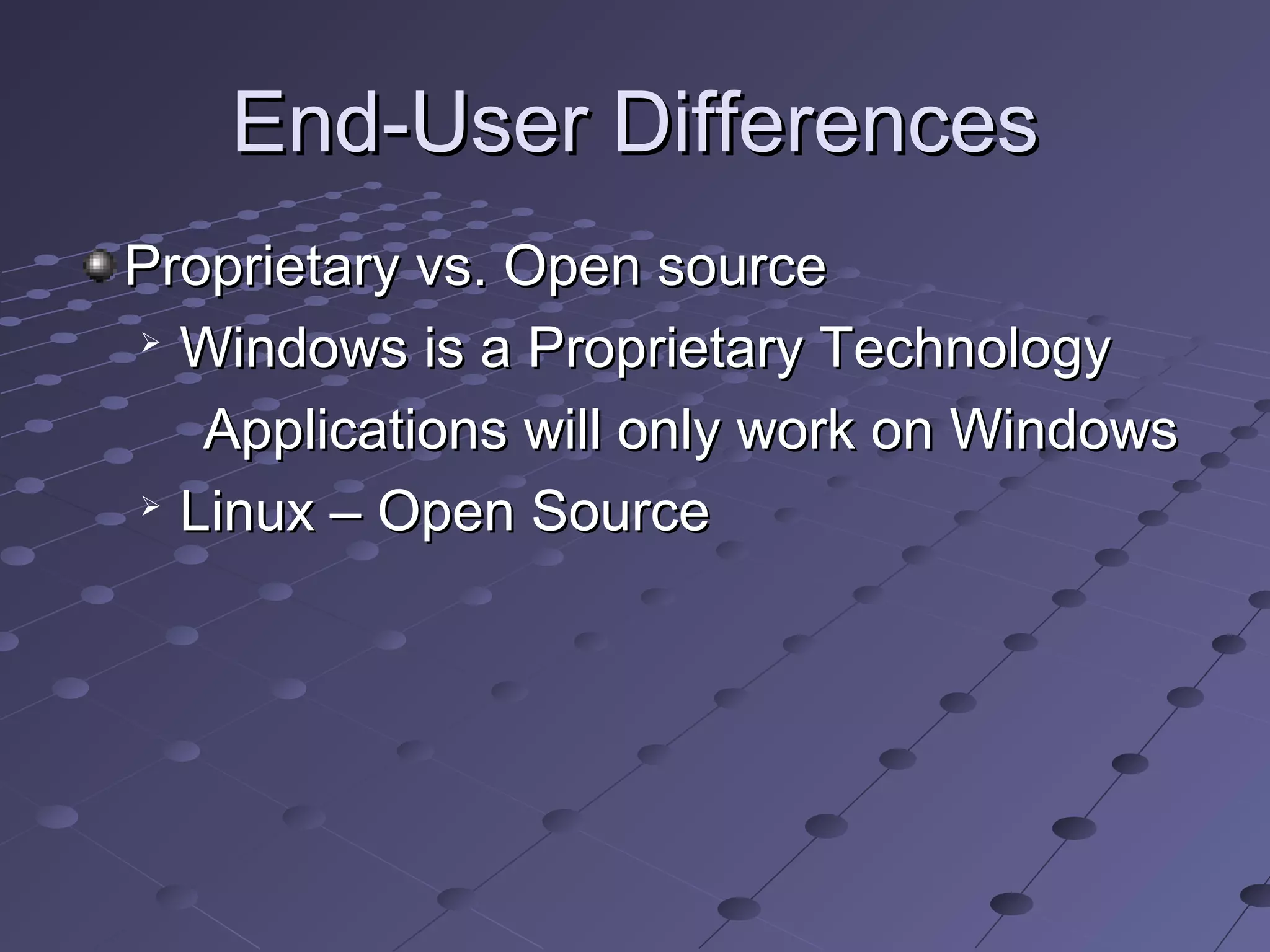 comparing windows and linux ppt | PPT
