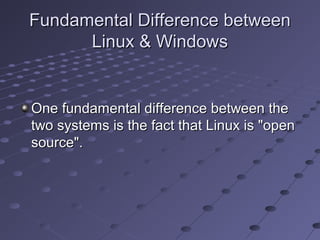 comparing windows and linux ppt | PPT
