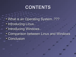 comparing windows and linux ppt | PPT
