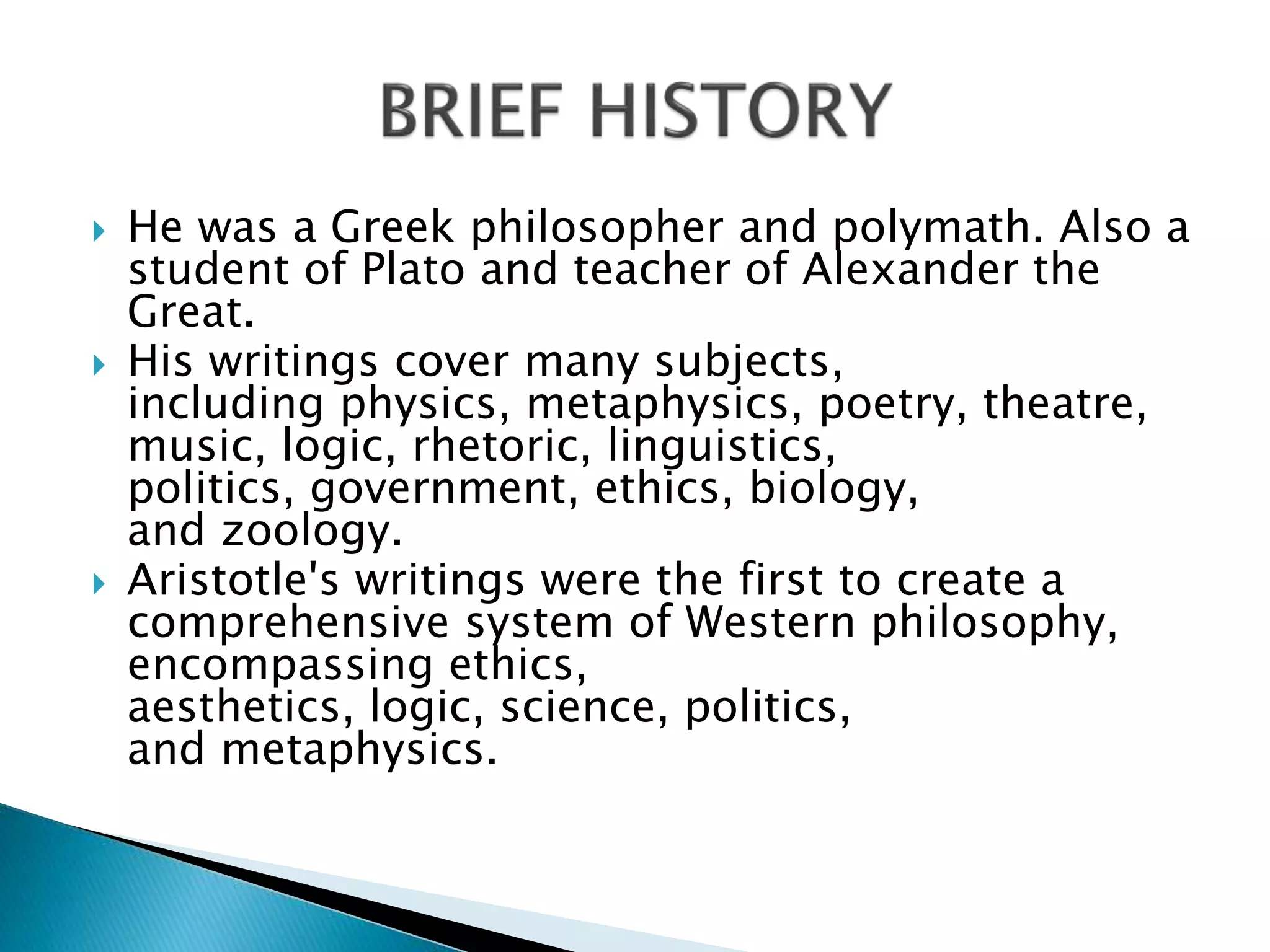 ARISTOTLE PHILOSOPHY | PPTX