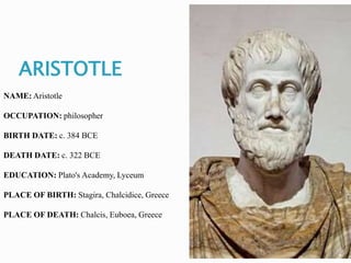 ARISTOTLE PHILOSOPHY | PPTX | Religion & Spirituality