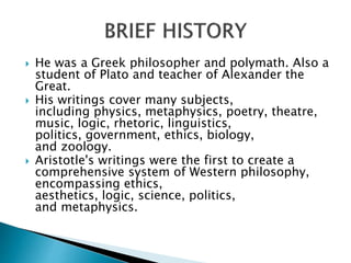 ARISTOTLE PHILOSOPHY | PPTX