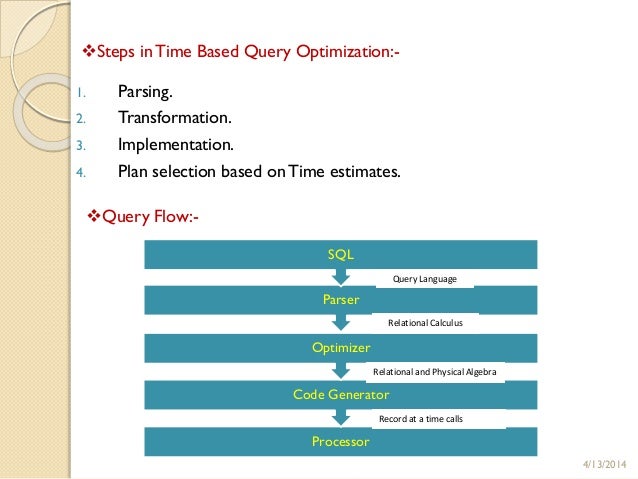 Query Execution Time and Query Optimization. Query Execution Time and Query Optimization.