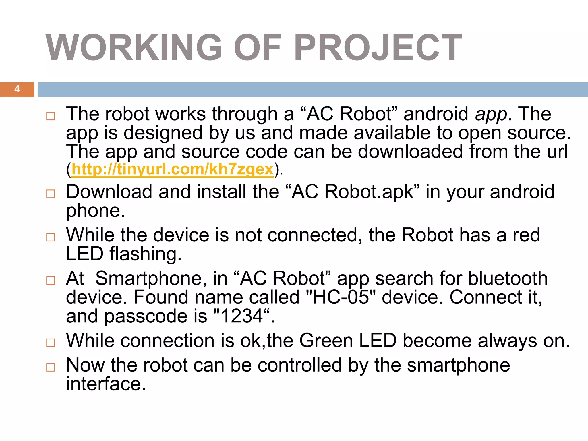 Android controlled robot | PPTX