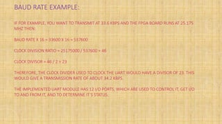 FPGA implementation of synchronous and asynchronous counter and simulation of UART protocol | PPTX