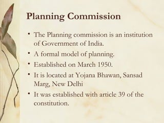 Planning Commission of India | PPT