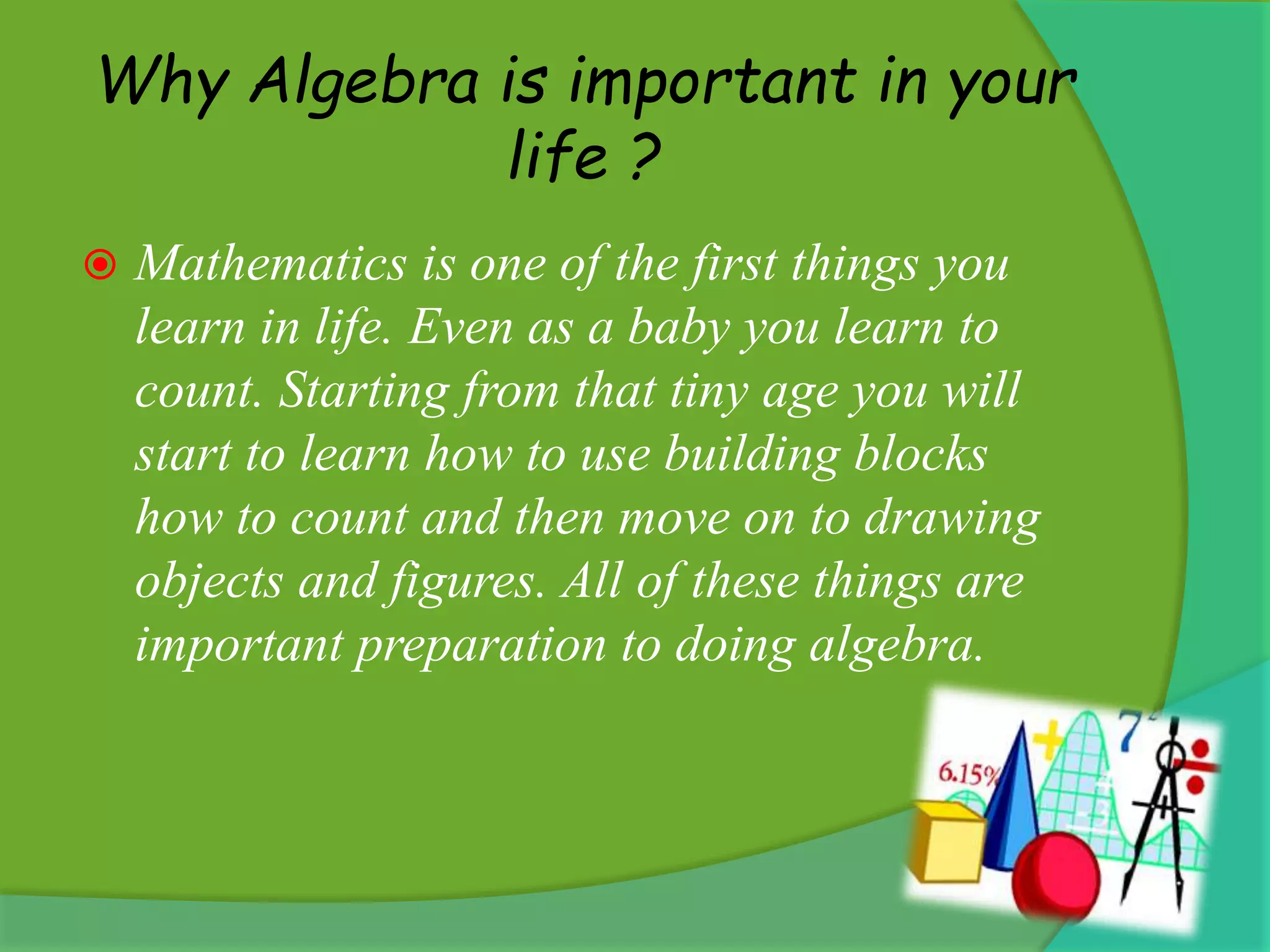 Application of algebra | PPTX