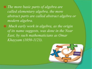 Application of algebra | PPTX